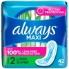 Always(R) Size 2 Long Super Maxi Pads, 42 ct.