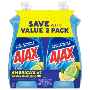 Ajax Ultra Liquid Dish Soap Citrus Scent and Salt, Cuts Grease and ...