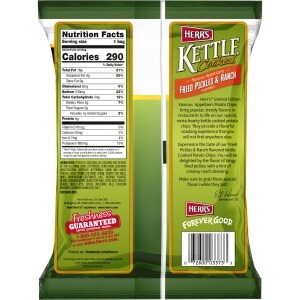 Herr's Lt Famous Appetizers Fried Pickles & Ranch Kettle Chips - 2 oz ...