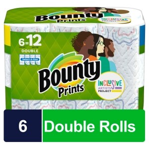 Bounty Prints Select-a-Size Paper Towel Double Rolls, 6-ct.