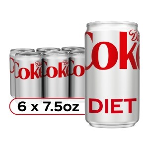 Diet Coke Soda Soft Drink, 7.5 fl oz, 6 Pack