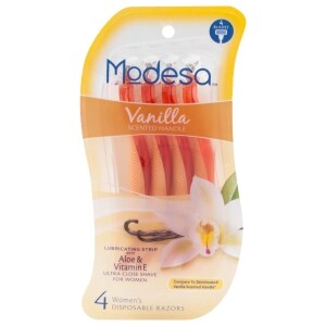 Modesa Women's Vanilla-Scented Handle Disposable Razors, 4 ct.