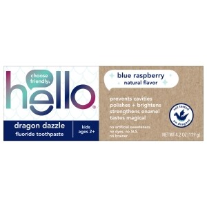 hello Kids Dragon Dazzle Blue Raspberry Fluoride Toothpaste, Vegan ...