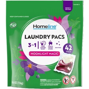 Homeline 3-in-1 Laundry Detergent Pacs - Moonlight Magic Scent, 42 ct.