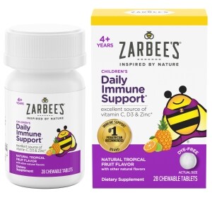 Zarbee's Kids Vitamin C, D, Zinc Immune Support, Tropical Fruit, 28 ...