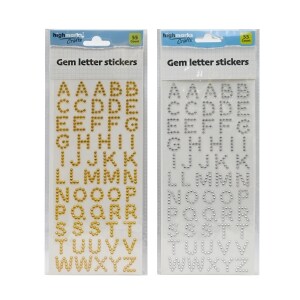 GEM Letter Stickers 55 count ( Gold or Silver ) Sold separately ...
