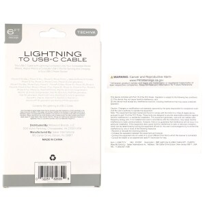 Techiva Lightning to USB-C Cables, 6-ft. | Family Dollar