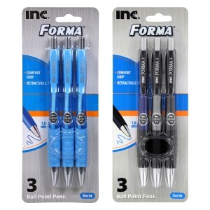 Inc. Forma Ball-Point Pens with Blue Ink, 3 ct. | Family Dollar