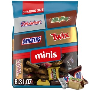 SNICKERS, TWIX, MILKY WAY & 3 MUSKETEERS Minis Chocolate Candy Bars ...