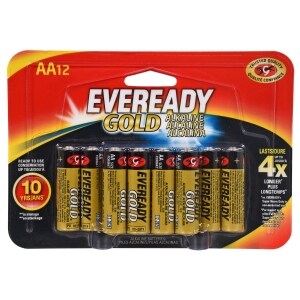 Eveready Gold "AA" Alkaline Batteries, 12 ct.