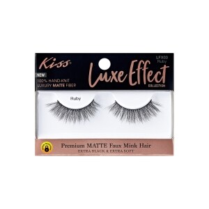 Kiss Luxe Effect Premium Matte Black Faux Mink Eyelashes - Ruby, 1 Pair | Family Dollar