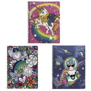 Unicorn Wide Ruled Spiral Notebook, 70-pg.
