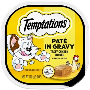 Temptations Wet Cat Food, Tasty Chicken Flavor Paté in Gravy, 3.5 oz ...