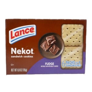 Lance Sandwich Cookies, Nekot Fudge, 6 Individually Wrapped Packs, 4 ...