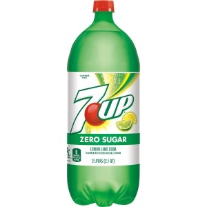 7UP Zero Sugar Lemon Lime Soda, 2 L bottle