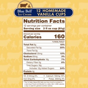 Blue Bell Homemade Vanilla Ice Cream Cups - 12 ct / 3 fl oz | Family Dollar