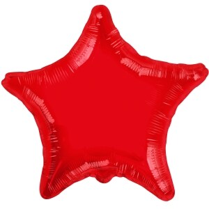 Red Star-Shaped Foil Balloons, 19 in.