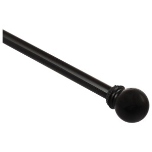 Short Black Cafe Curtain Rods with Ball Finials | Family Dollar