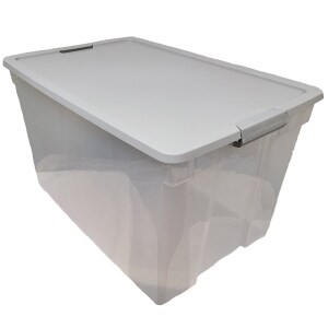 Clear Latch Storage Tote with Gray Lid, 1 ct. | Family Dollar