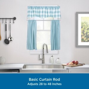 Interiors by Design Adjustable Basic Curtain Rod, 28-48” Adjustable ...
