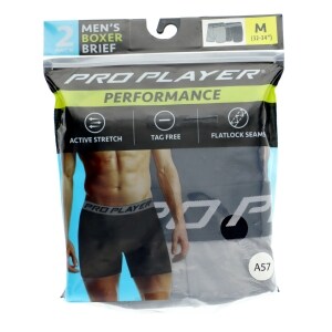Pro Player Active Stretch Mens Medium Boxer Briefs, 2-pk.