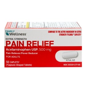 Family Wellness 500-mg. Extra Strength Acetaminophen Caplets, 50 ct ...
