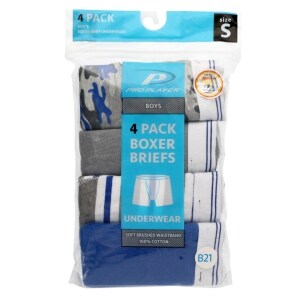 Pro Player Boys' Size Small Printed Boxer Briefs, 4-ct.