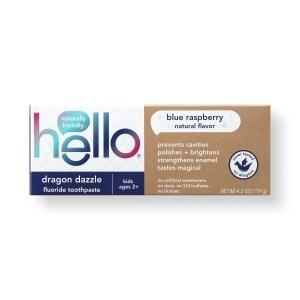 hello Kids Dragon Dazzle Blue Raspberry Fluoride Toothpaste, Vegan ...