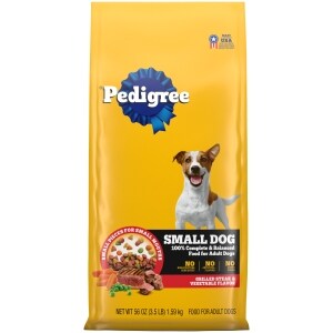 Pedigree Small Dog Complete Nutrition Steak & Vegetable, 3.5-lb. Bag