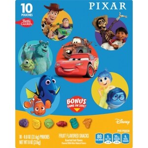 Disney Pixar Fruit Flavored Snacks, Gummy Treat Pouches, 10 ct