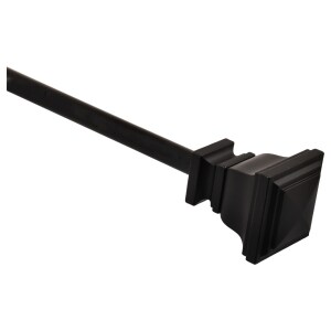 Fast Fit Black Curtain Rods with Square Finials