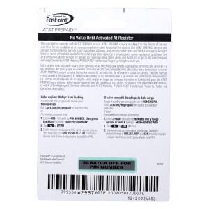 View AT&T Prepaid Plan Refill Card,