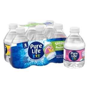 Pure Life Purified Water, 8 Fl Oz, Plastic Bottled Water (6 Pack)