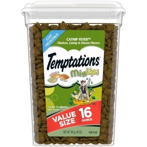 TEMPTATIONS MIXUPS Crunchy and Soft Cat Treats Catnip Fever Flavor, 16 ...
