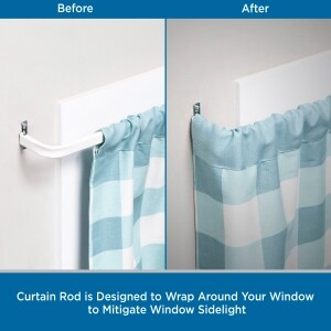 Interiors by Design Adjustable Basic Curtain Rod, 28-48” Adjustable ...