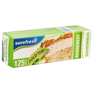 Sure Fresh Fold-Top Sandwich Bags, 125-ct.