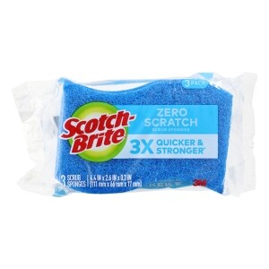 Scotch-Brite Zero Scratch Scrub Sponges, 3 pk.