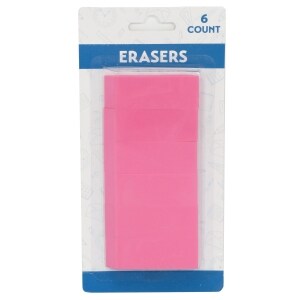 Pink eraser 6ct
