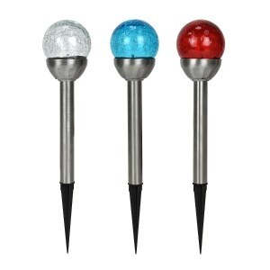 Outdoors by Design Crackle Glass Solar Stakes