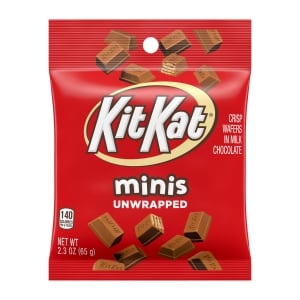 KIT KAT® Minis Milk Chocolate Wafer Unwrapped Candy Bag, 2.3 oz