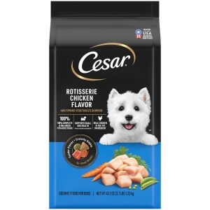Cesar® Rotisserie Chicken Flavor and Spring Vegetables Garnish Dog Food ...