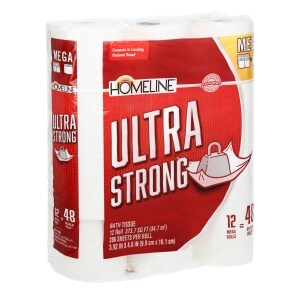 Homeline Ultra Strong Mega Roll Bath Tissue, 12 ct.