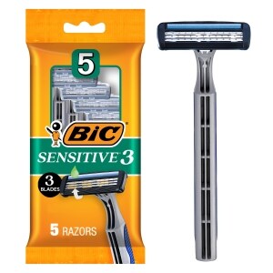 BIC Sensitive 3 Disposable Razors for Men With 3 Blades for Sensitive ...