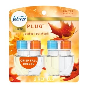 Febreze Plug In Air Freshener, Odor-Fighting Scented Oil Refill, Crisp ...