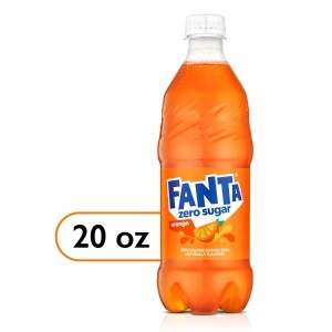 Fanta Orange Zero Sugar Soda Fruit Flavored Soft Drink, 20 fl oz