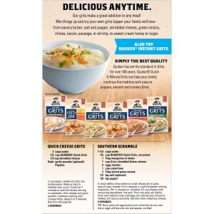 Quaker Quick 5-Minute Grits Enriched White Hominy Corn 24 Oz | Family ...