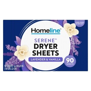 Homeline Serene Lavender and Vanilla-Scent Dryer Sheets, 90- ct. Box