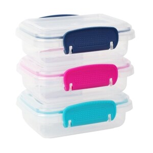Family Chef Clip Lid Snackers Food Storage Containers, 3 pk.