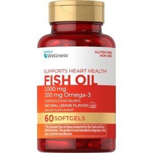 Family Wellness Lemon Flavored Fish Oil 1,000 mg Softgels, 60 ct ...