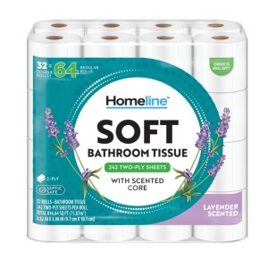 Homeline Soft Double Roll Bath Tissue, Lavender scented tube, 242 ...